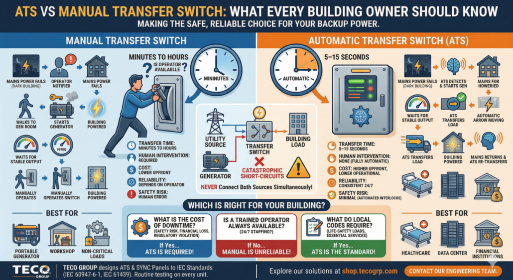 ATS vs Manual Transfer Switch — Which Does Your Building Need? | TECO GROUP